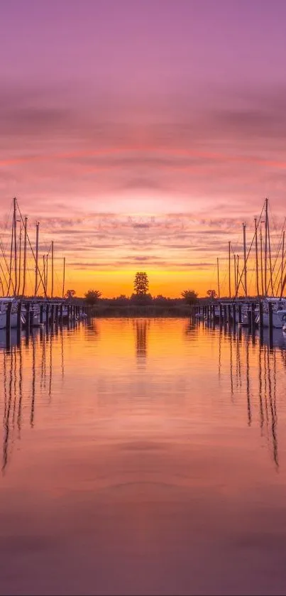 Sunset Marina Reflection Art - free download