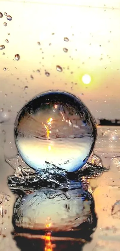 Sunset Reflection Crystal Sphere - free download