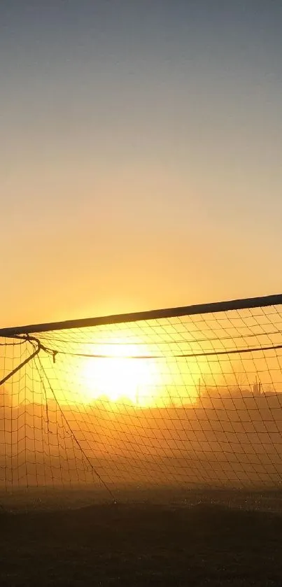 Sunset Soccer Goal Silhouette - free download