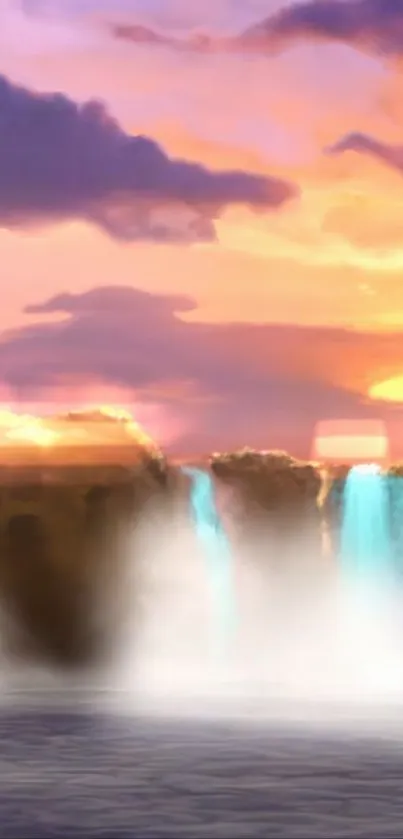 Sunset Waterfall Serenity - free download