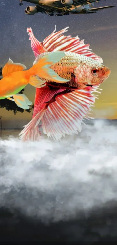 Surreal Airplane Fish Wallpaper - free download