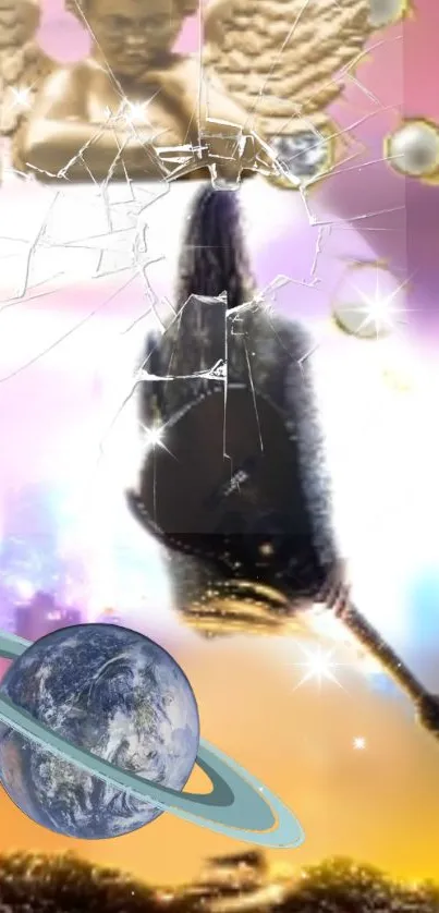 Surreal Cosmic Angel Wallpaper - free download