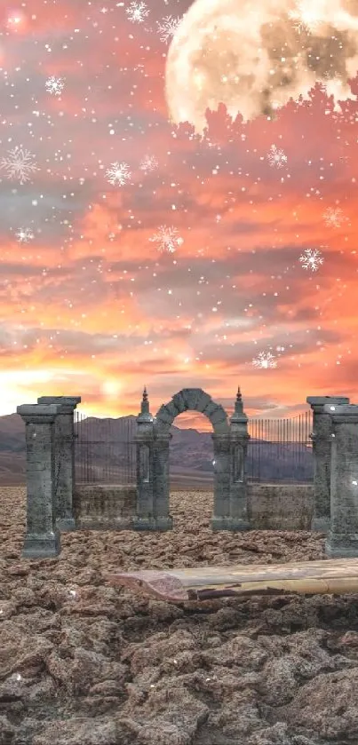 Surreal Desert Moonscape Wallpaper - free download