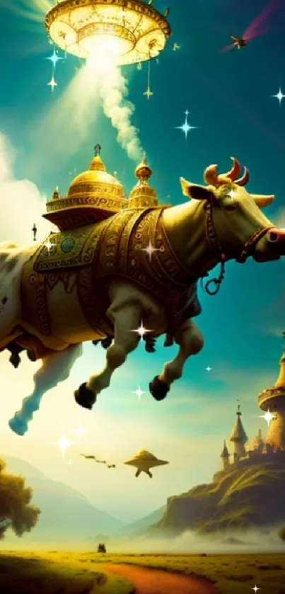 Surreal Flying Cow Fantasy Art - free download