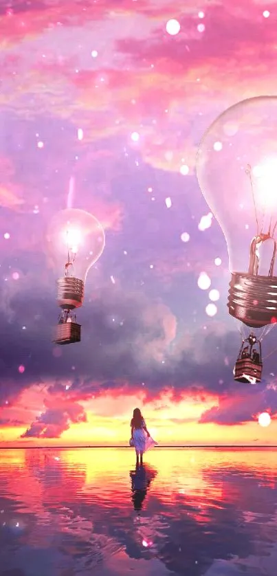 Surreal Light Bulbs at Sunset - free download