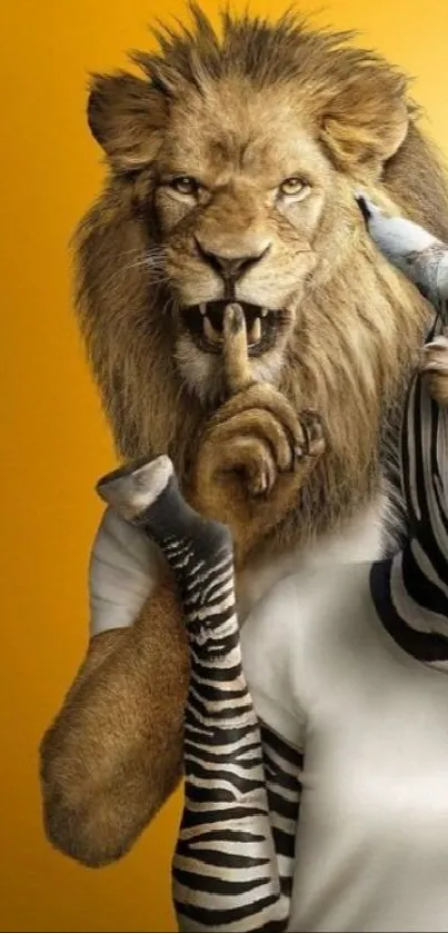 Surreal Lion-Zebra Fusion Art - free download