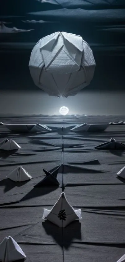 Surreal Origami Nightscape Wallpaper - free download