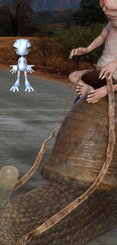 Surreal Snail Ride Art - free download