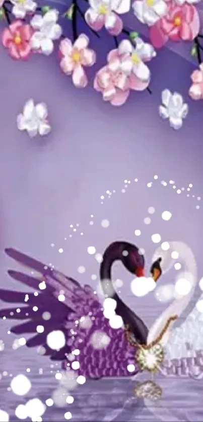 Swan Serenity in Purple - free download
