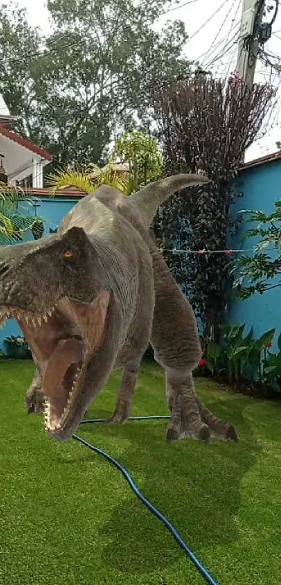 T-Rex in Garden Wallpaper - free download