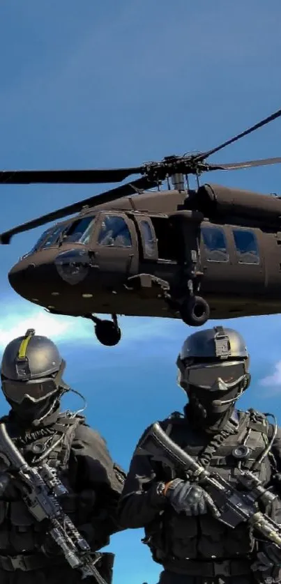 Tactical Helicopter and Soldiers - free download