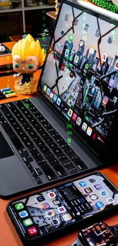 Tech Setup with Gadgets Display - free download