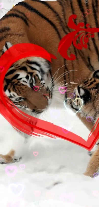Tiger Love Heart Wallpaper - free download