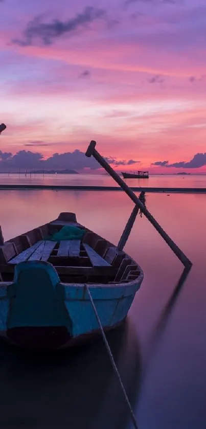 Tranquil Sunset Boat Wallpaper - free download