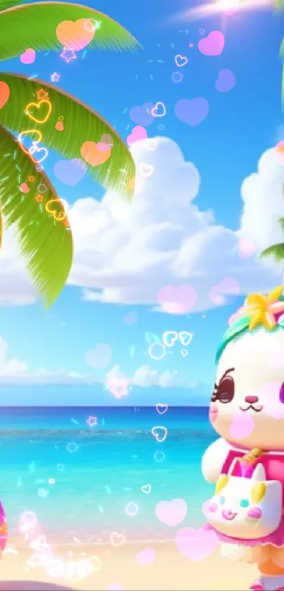 Tropical Beach Cartoon Wallpaper - free download