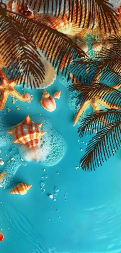 Seashell Beach Phone Wallpaper - free download