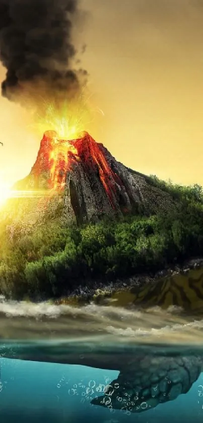 Tropical Island Turtle Wallpaper - free download