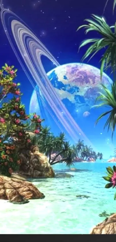 Tropical Space Fantasy Wallpaper - free download