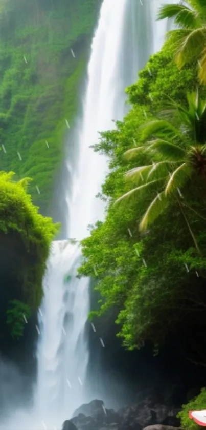 Tropical Waterfall Bliss Wallpaper - free download