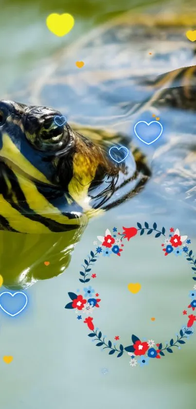 Turtle with Heart Accents - free download