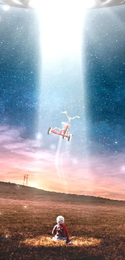 UFO Abduction Nightscape Art - free download