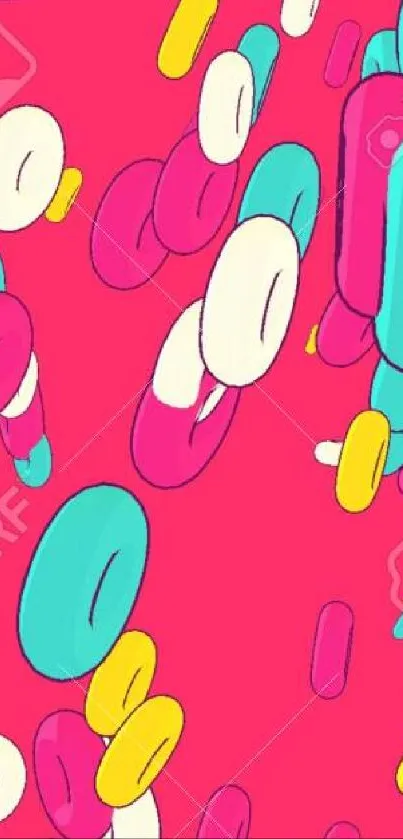 Vibrant 3D Shapes Mobile Art - free download