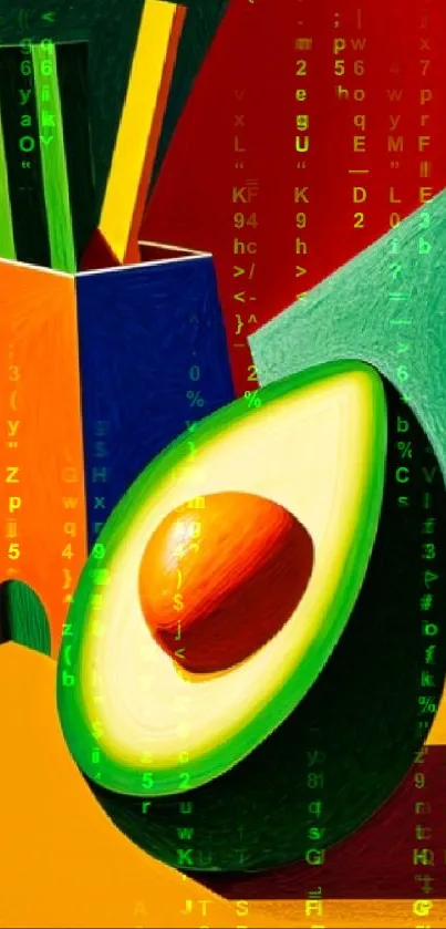 Vibrant Abstract Avocado Art - free download