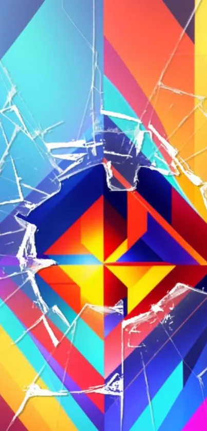 Vibrant Abstract Broken Glass - free download