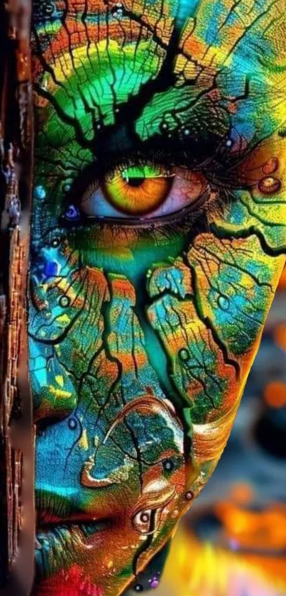 Vibrant Abstract Face Wallpaper - free download