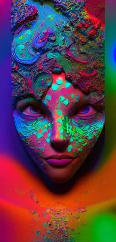 Vibrant Abstract Face Wallpaper - free download