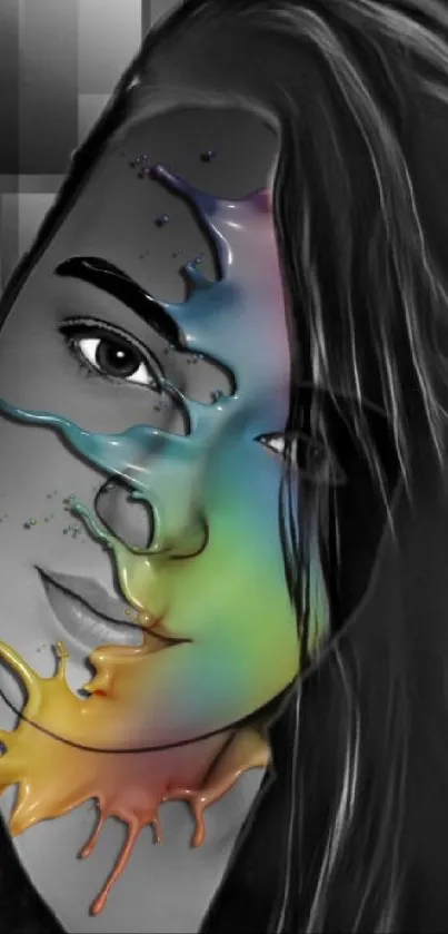 Vibrant Abstract Portrait Wallpaper - free download