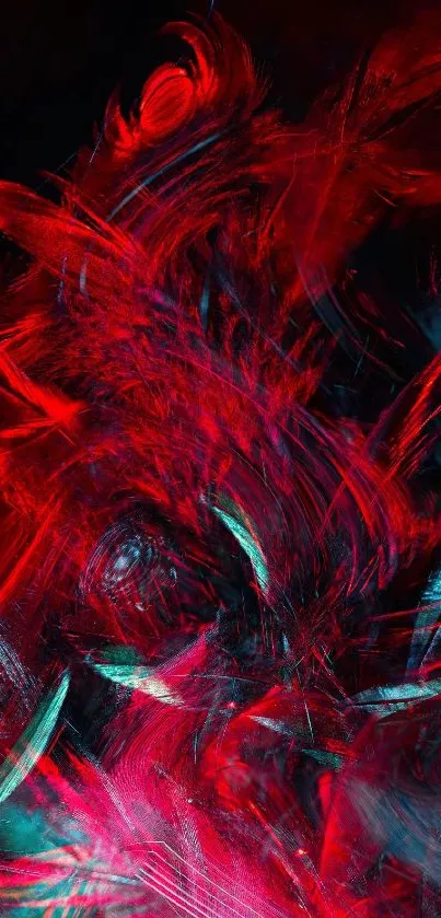 Vibrant Abstract Red Art Wallpaper - free download