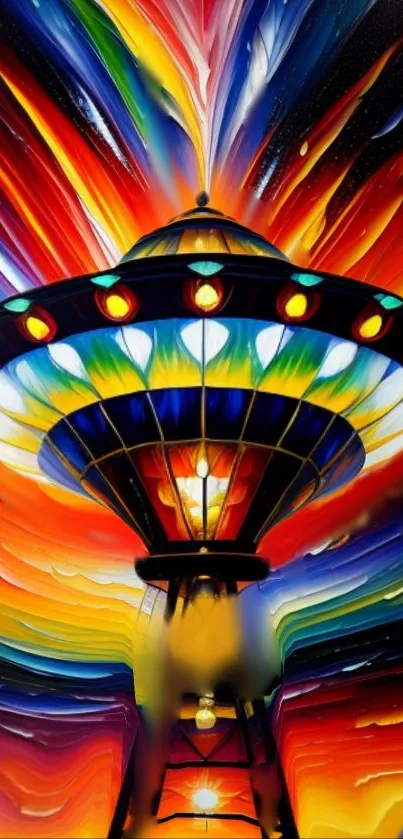 Vibrant Abstract Spaceship Art - free download