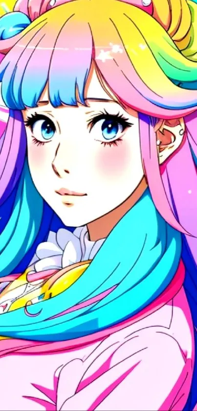 Vibrant Anime Rainbow Art - free download