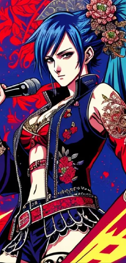 Vibrant Anime Singer Wallpaper - free download