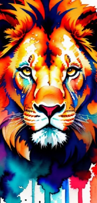 Vibrant Artistic Lion Wallpaper - free download