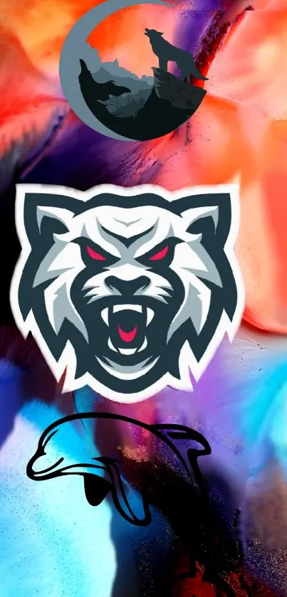 Vibrant Artistic Wolf Wallpaper - free download
