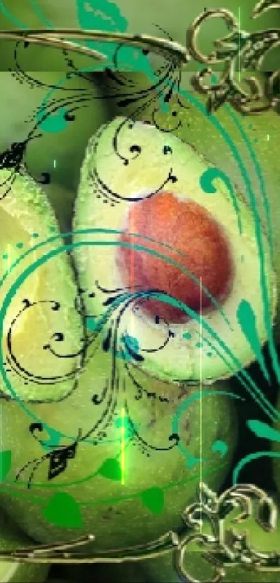 Vibrant Avocado Art Wallpaper - free download