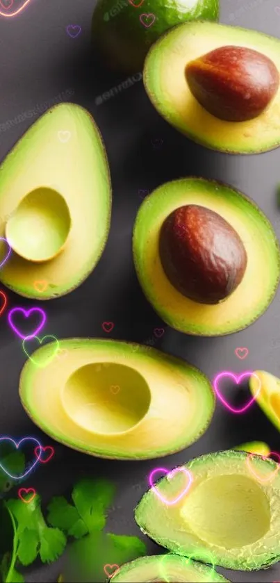 Vibrant Avocado Heart Wallpaper - free download