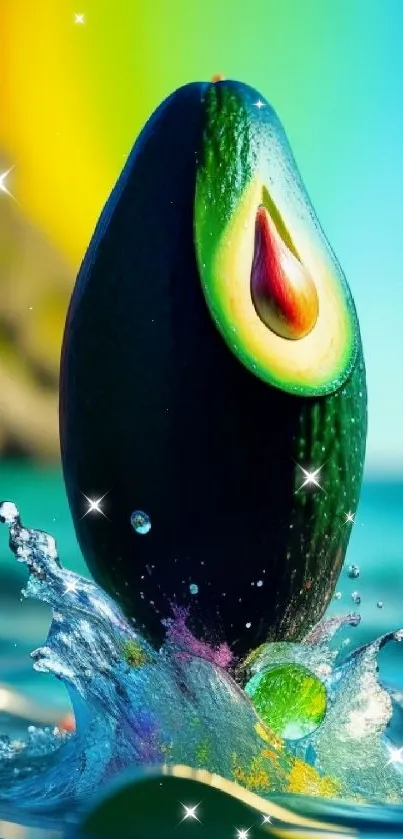 Vibrant Avocado Splash Art - free download