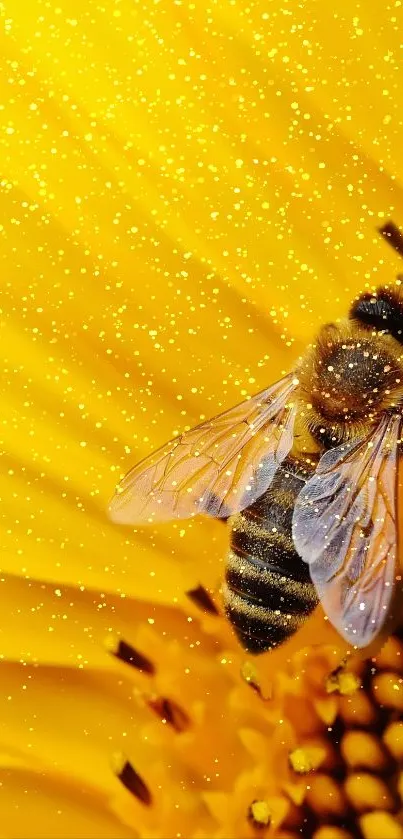 Vibrant Bee on Flower Wallpaper - free download