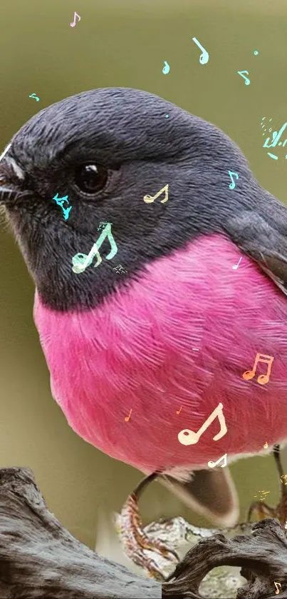 Vibrant Bird Musical Wallpaper - free download