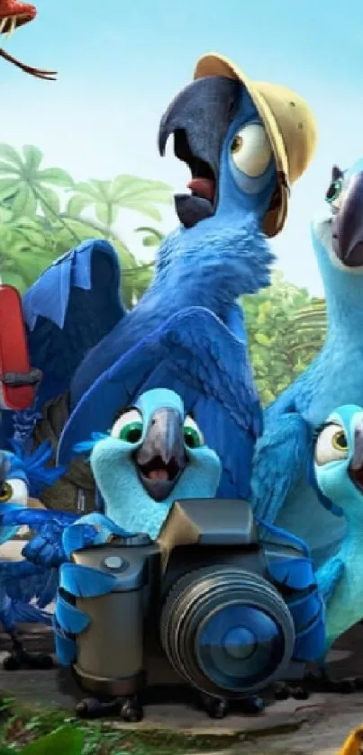 Vibrant Blue Birds Adventure - free download