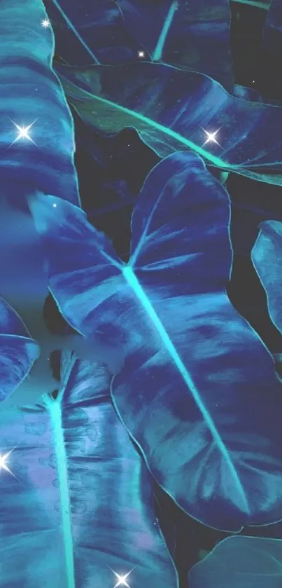 Vibrant Blue Leaf Wallpaper - free download