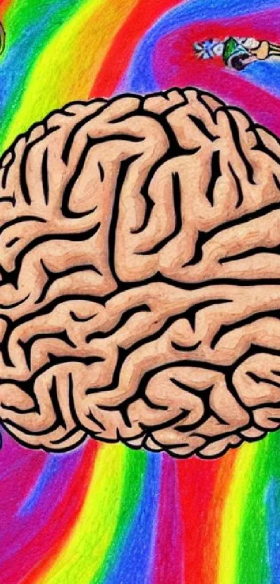Vibrant Brain Art Wallpaper - free download