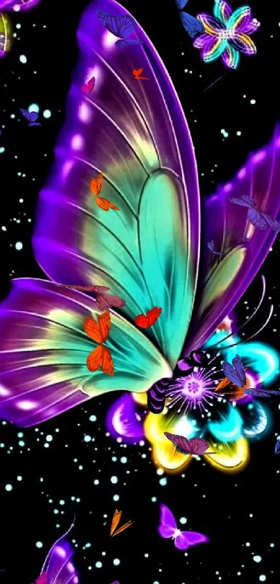 Vibrant Butterfly Design Wallpaper - free download