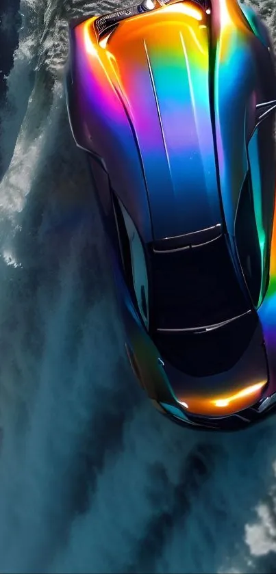Vibrant Car on Waves - free download