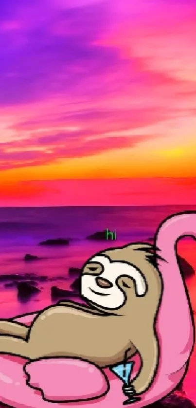 Vibrant Cartoon Beach Sunset Wallpaper - free download