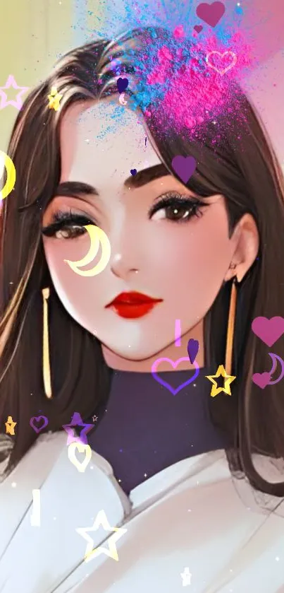 Vibrant Cartoon Girl Wallpaper - free download