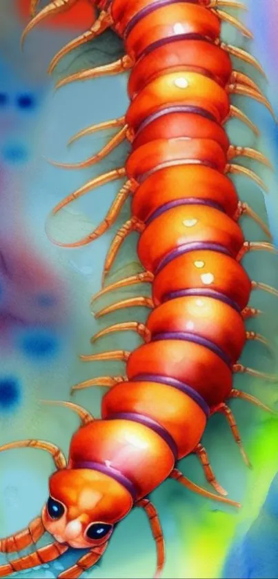 Vibrant Centipede Art Wallpaper - free download
